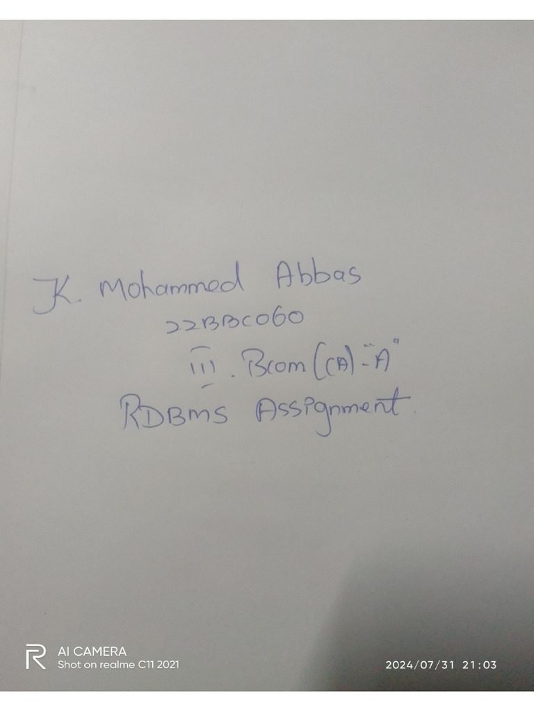 RDBMS Assignment. | PDF