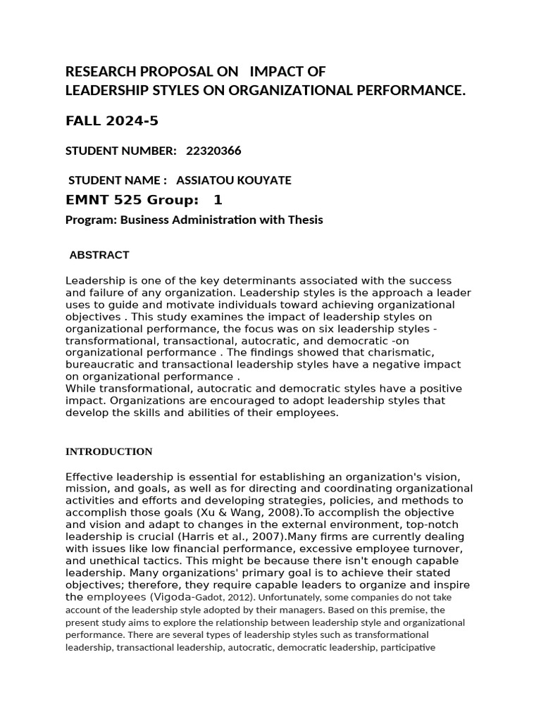 Document 55555 FINAL | PDF | Leadership | Transformational Leadership