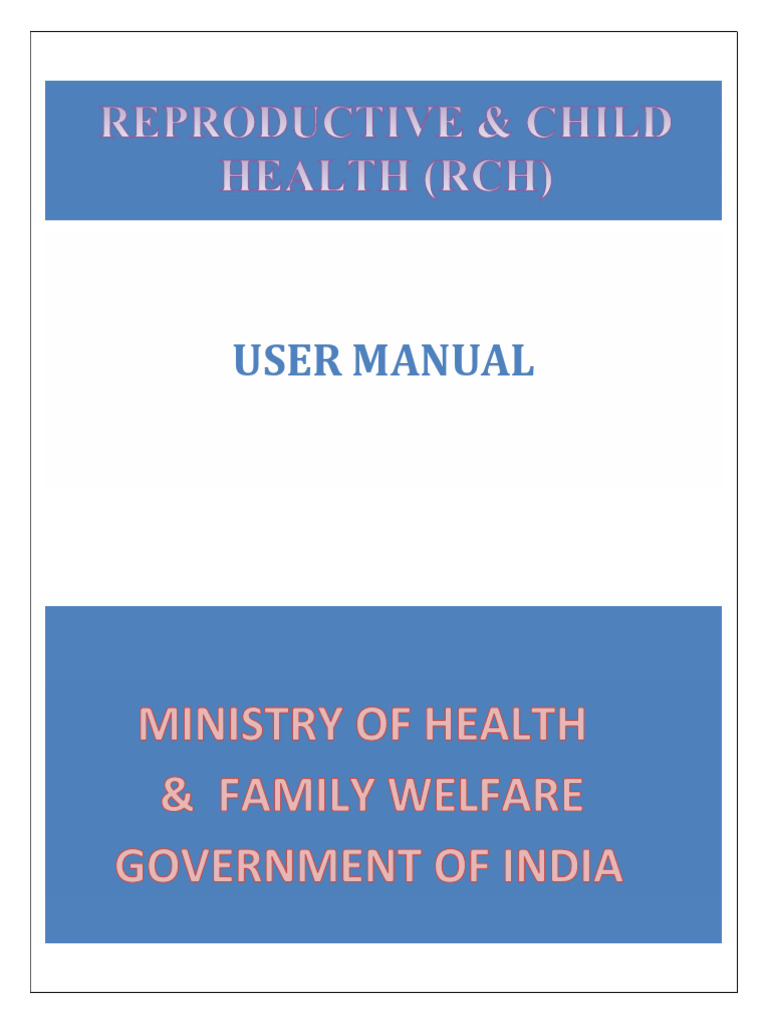 RCH Portal Data Entry Manual | PDF | Childbirth | Pregnancy