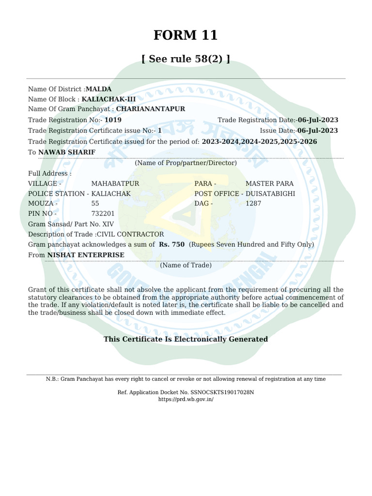 Trade Registration for Contractors | PDF | Justice | Crime & Violence