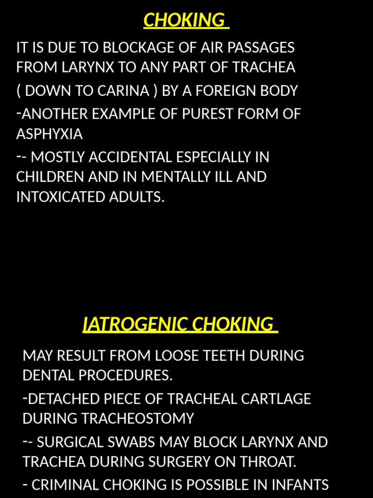 Understanding Choking and Asphyxia Types | PDF