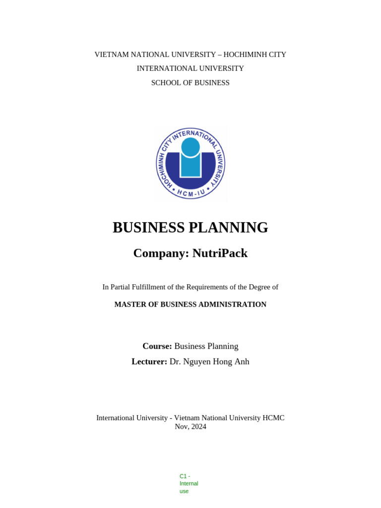 Business Planning - Group 1 - NutriPack | PDF | Brand | Retail