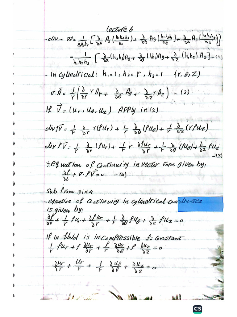 Hydro Dynamics Lectures | PDF