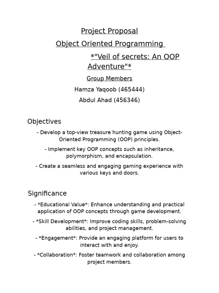 OOPS Project Proposal-3 | PDF | Object Oriented Programming | Inheritance (Object Oriented ...