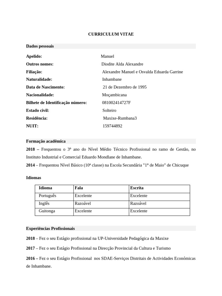 Curriculum Vitae | PDF