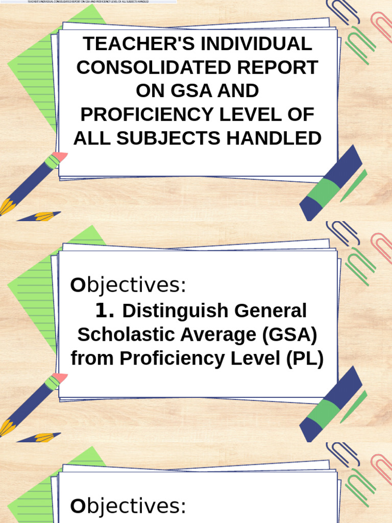 GSA and Proficiency Levels in DepEd | PDF