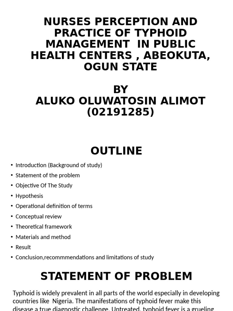 Nurses' Insights on Typhoid Management | PDF | Knowledge | Medical ...