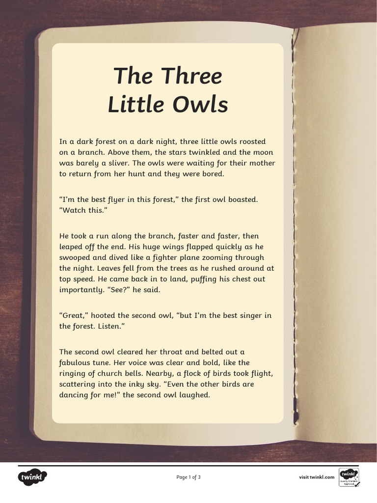 Year 3 Reading Comprehension - Fiction | PDF | Owl