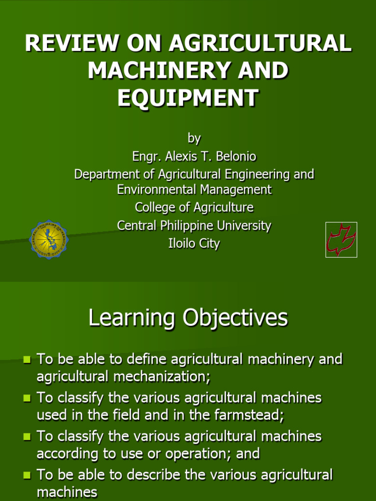 Agricultural Machinery Overview Guide | PDF | Agricultural Machinery ...