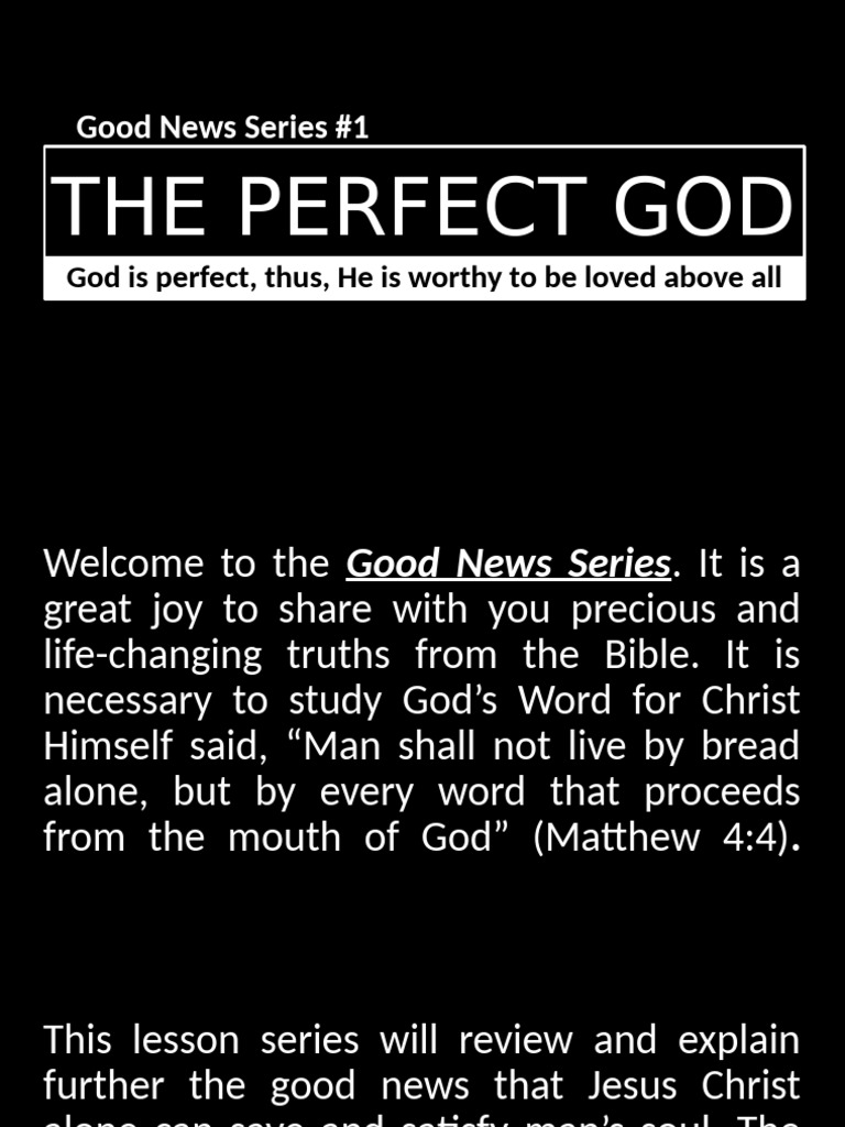 Understanding God's Perfection | PDF | The Gospel | God The Father