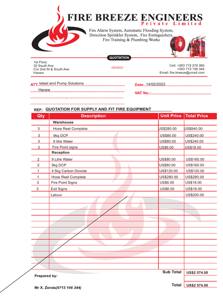 Supply and Fit Fire Equipment | PDF