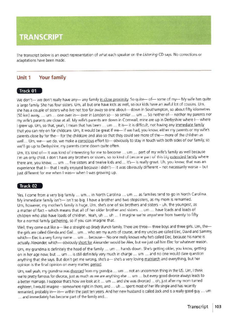 Collins-English-For-Life-Listening-B1-Intermediate TRANSCRIPT | PDF