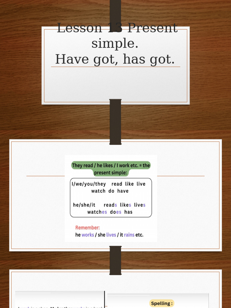 Lesson13, Present Simple Have Got Has Got | PDF