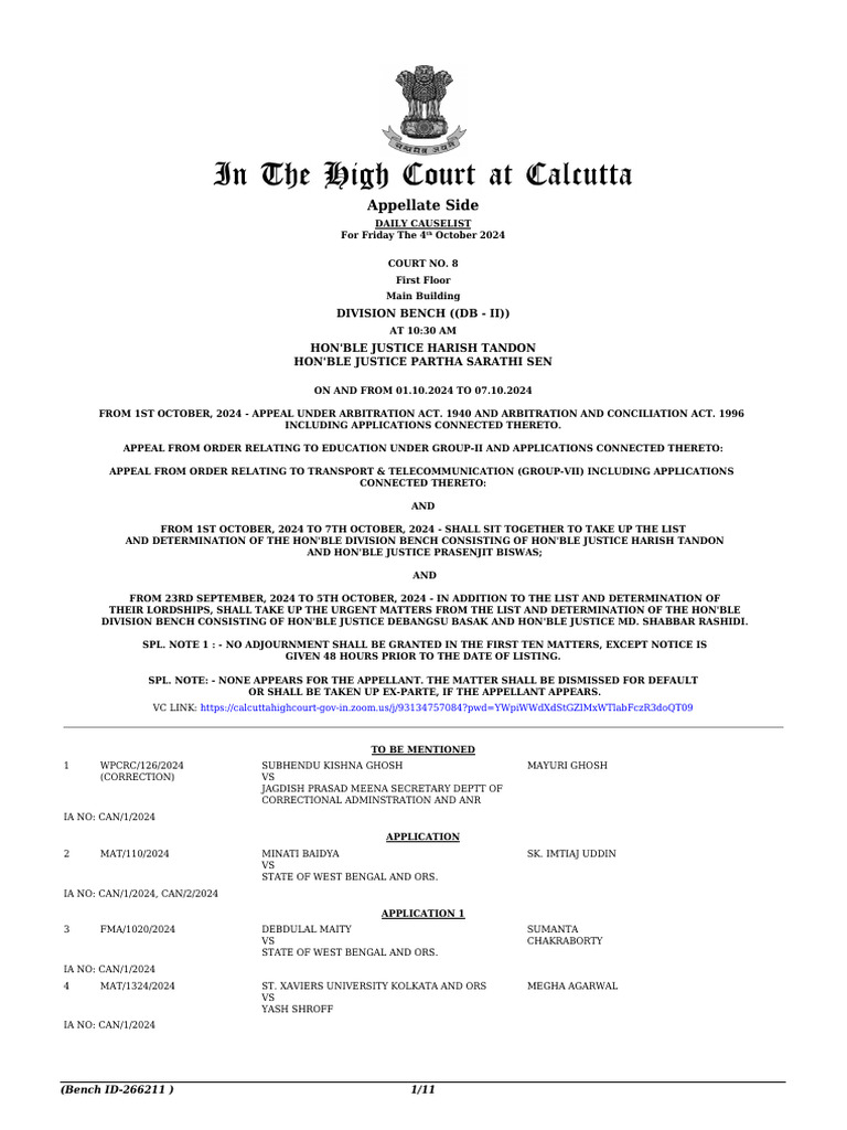 Display - Causelist - 2024-10-03T200346.735 | PDF