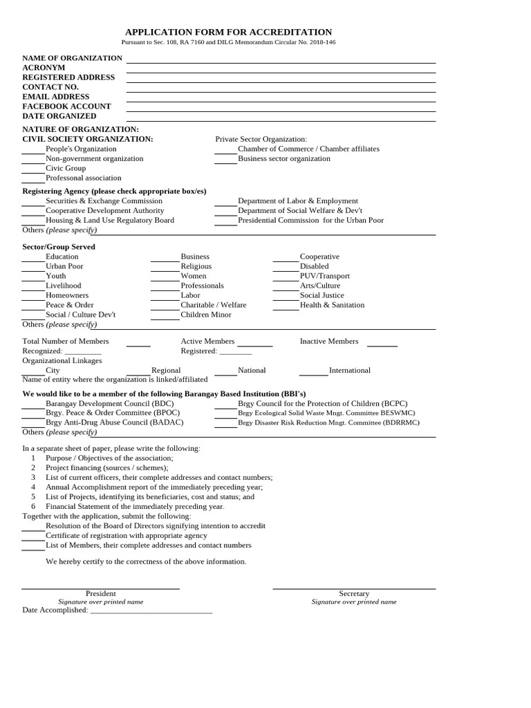 Accreditation Application Form Guide | PDF | Economies | Business