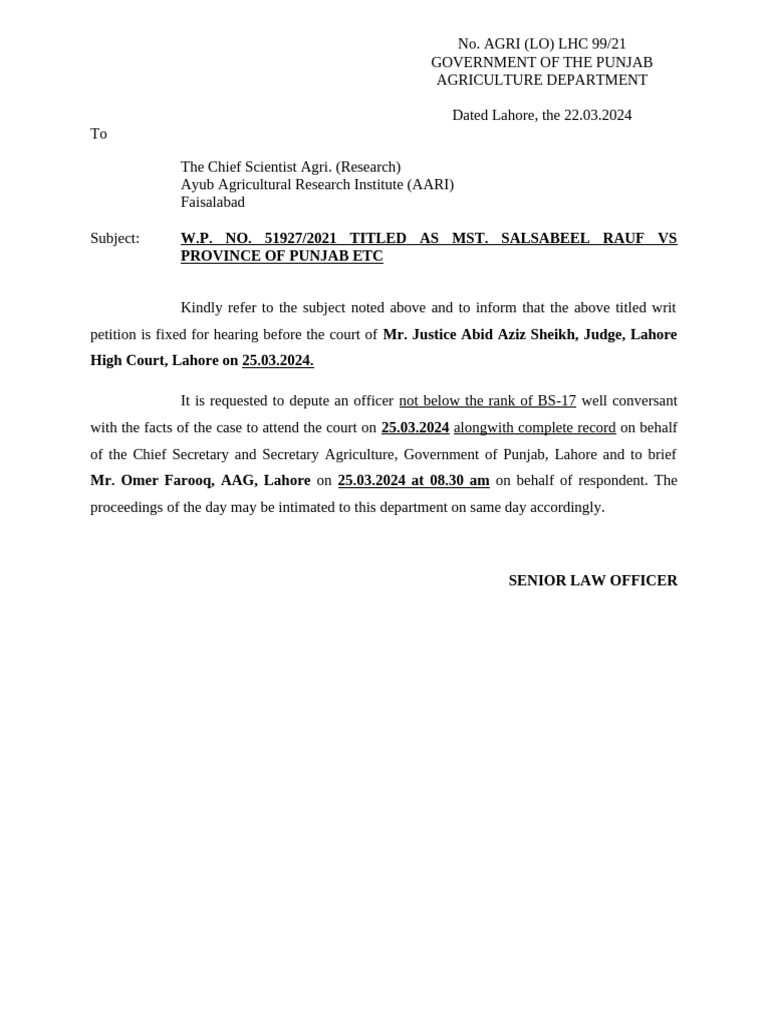 W.P. No. 51927-2021 Mst. Salsabeel Rauf (Research) | PDF