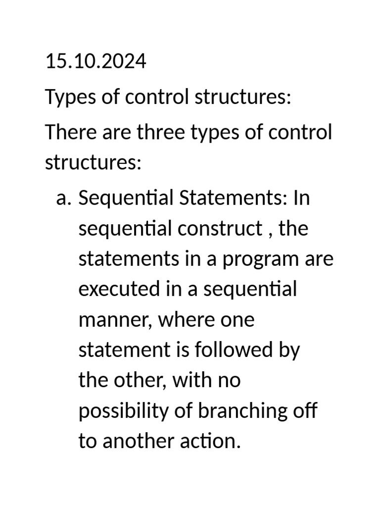 Control Structures | PDF Control Structures | PDF