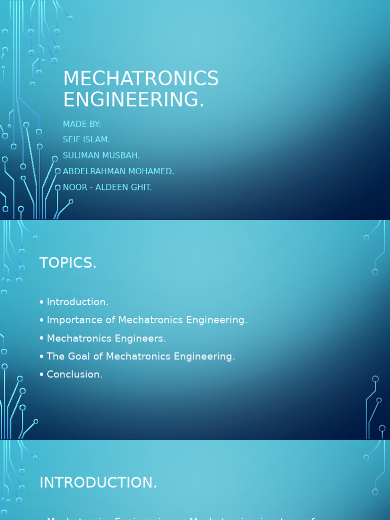 Mechatronics Engineering | PDF | Mechatronics | Automation