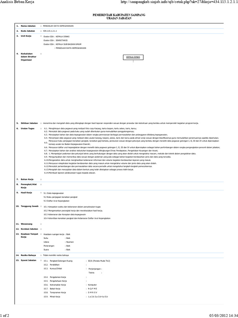 Pengolah Data Kepegawaian | PDF