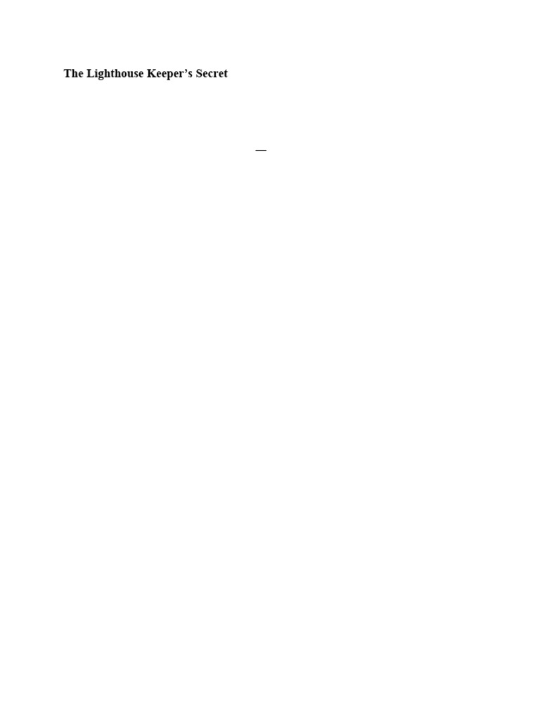 The Lighthouse Keeper's Hidden Art | PDF