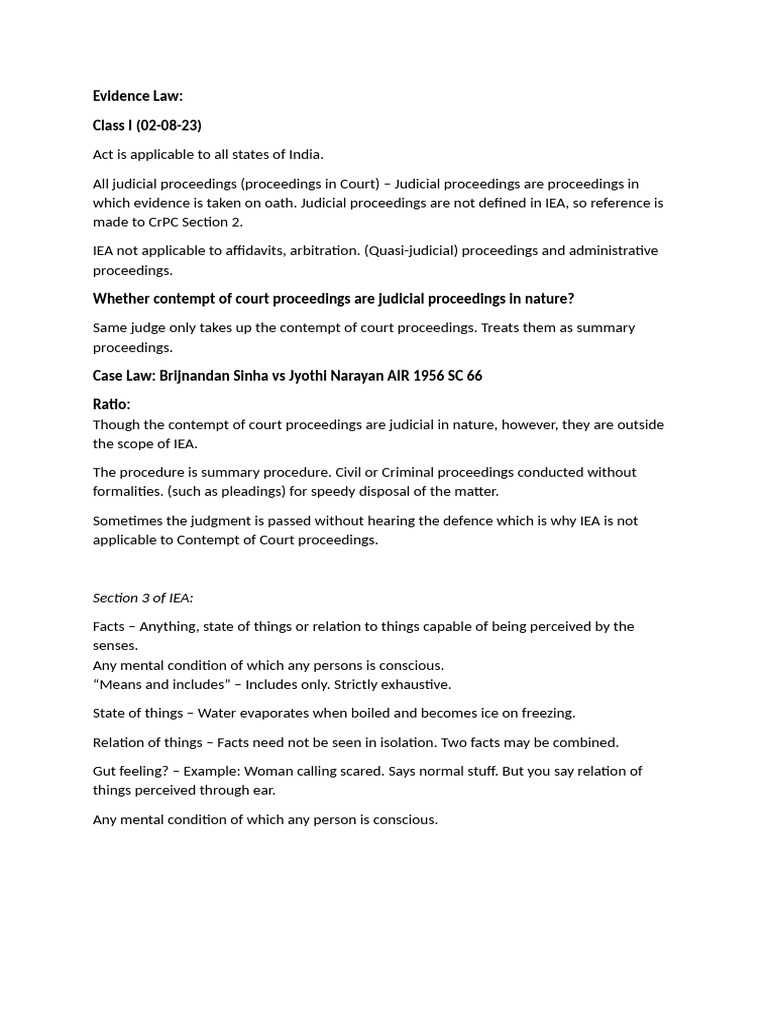 Scope of IEA in Judicial Proceedings | PDF