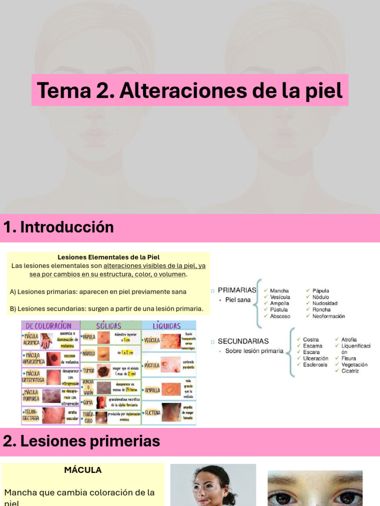 Tema 02. Lesiones de La Piel | PDF | Perdida de cabello | Cáncer