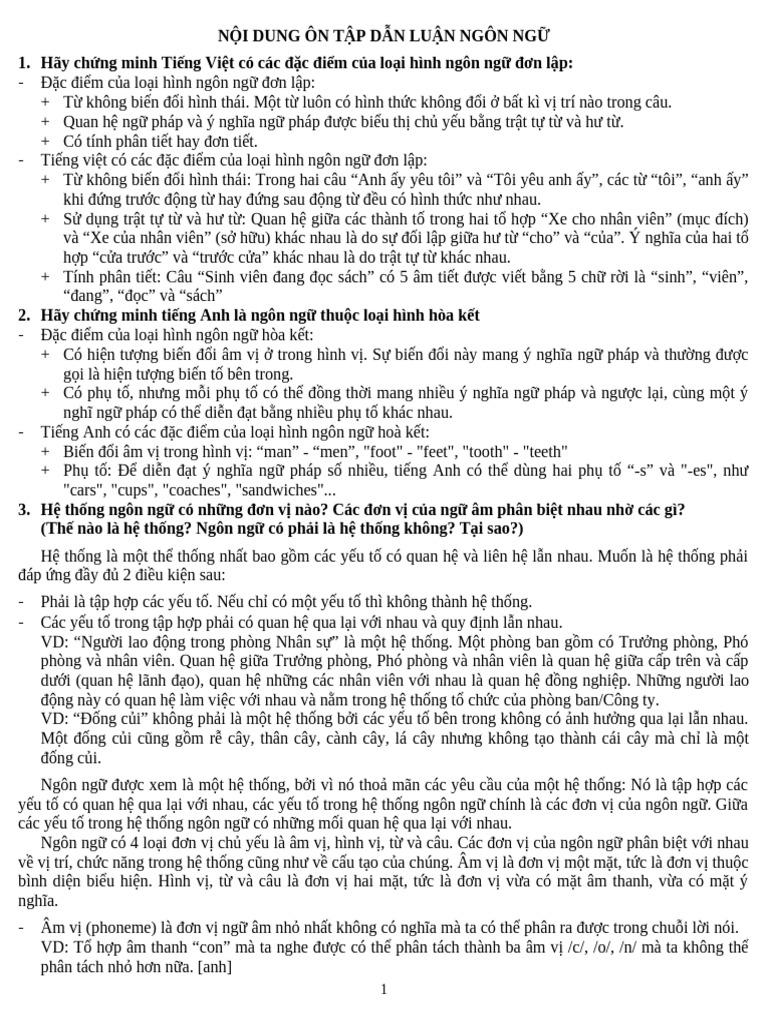 De Cuong On Thi Mon Dan Luan | PDF