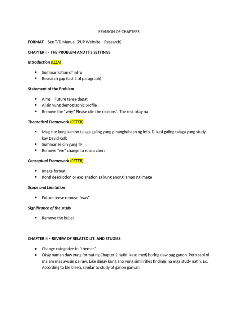 Revising Research Paper Chapters | PDF | Cognition | Methodology