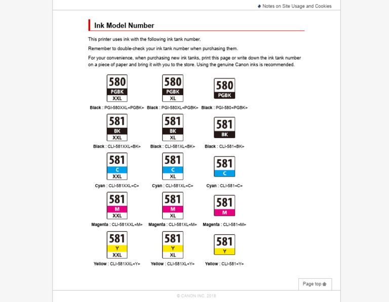 Ink Model Number | PDF