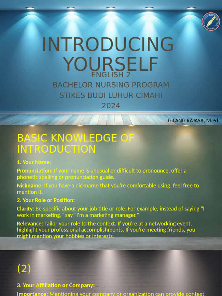 English 2 - INTRODUCING (Stikes) | PDF