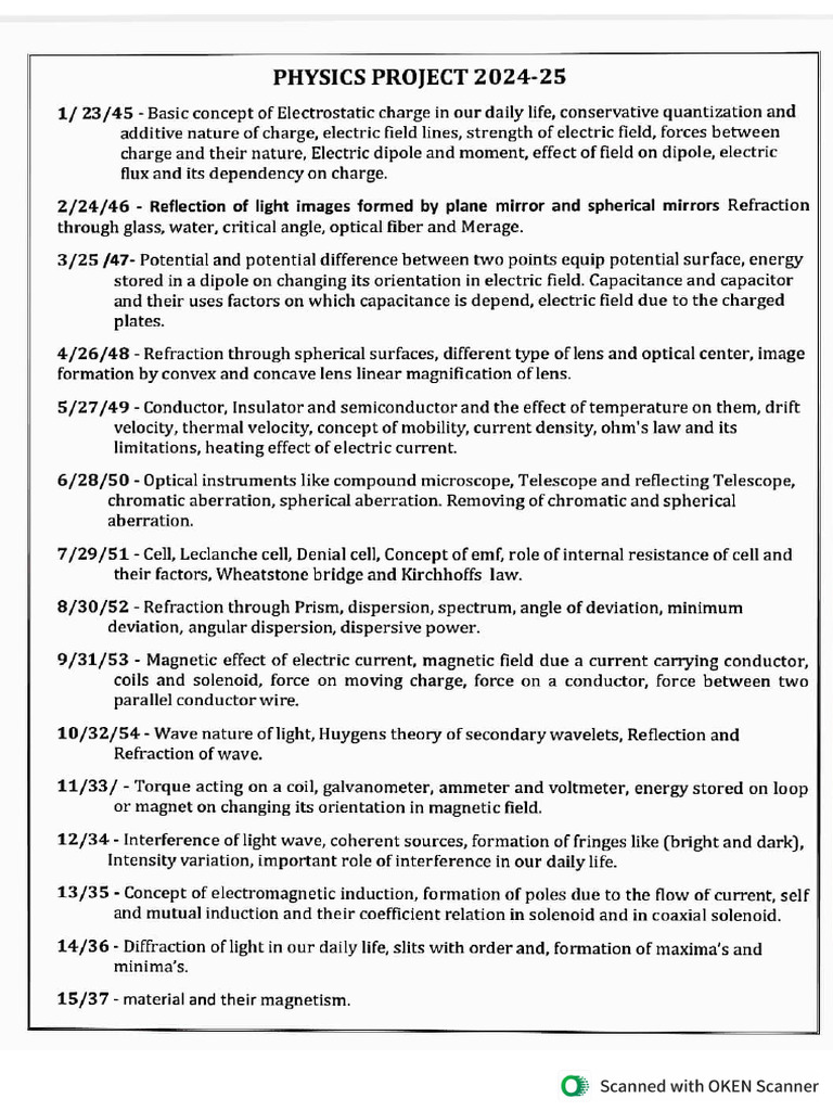 Physics (042) Project Work | PDF
