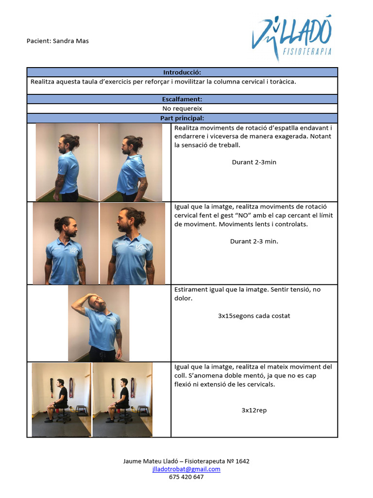 Ejercicios Cervicales | PDF