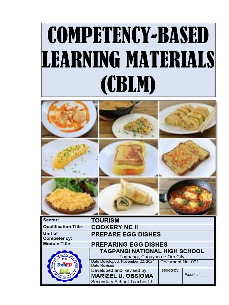 Preparing Egg Dishes Module Guide | PDF | Sauce | Cooking
