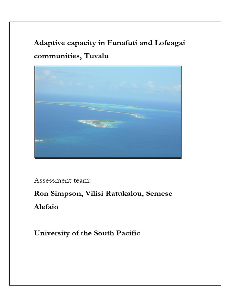 Adaptive Capacity in Tuvalu Communities | PDF | Water | Drinking Water