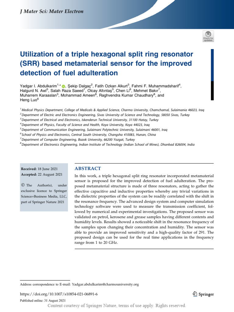 Utilization of A Triple Hexagonal Split Ring Reson | PDF | Inductance ...
