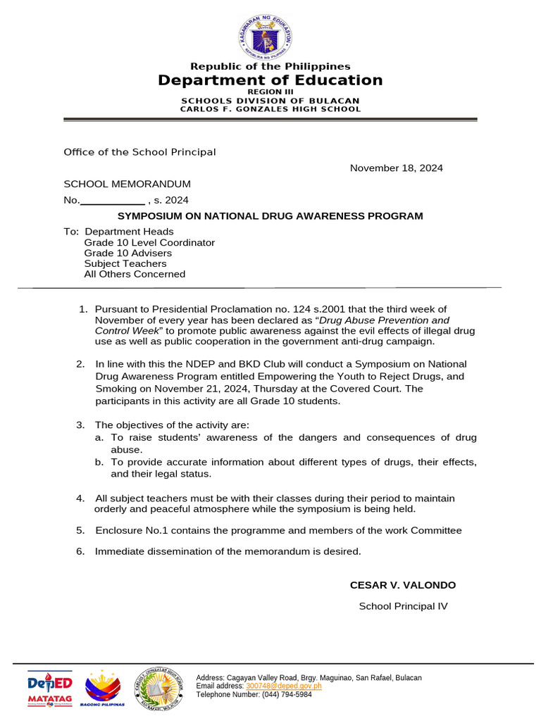 Ndep School Memo | PDF | Government