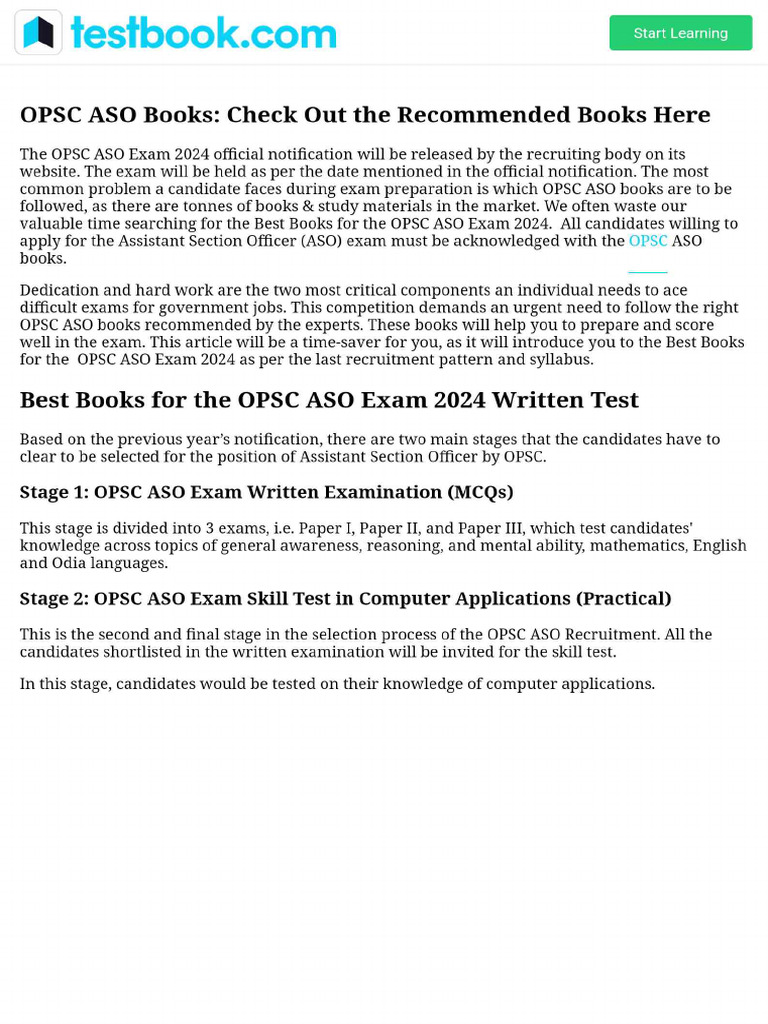 OPSC ASO Books - Check Out The Recommended Books Here | PDF