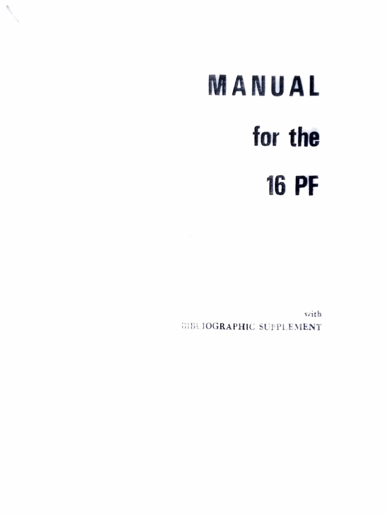 16 PF | PDF