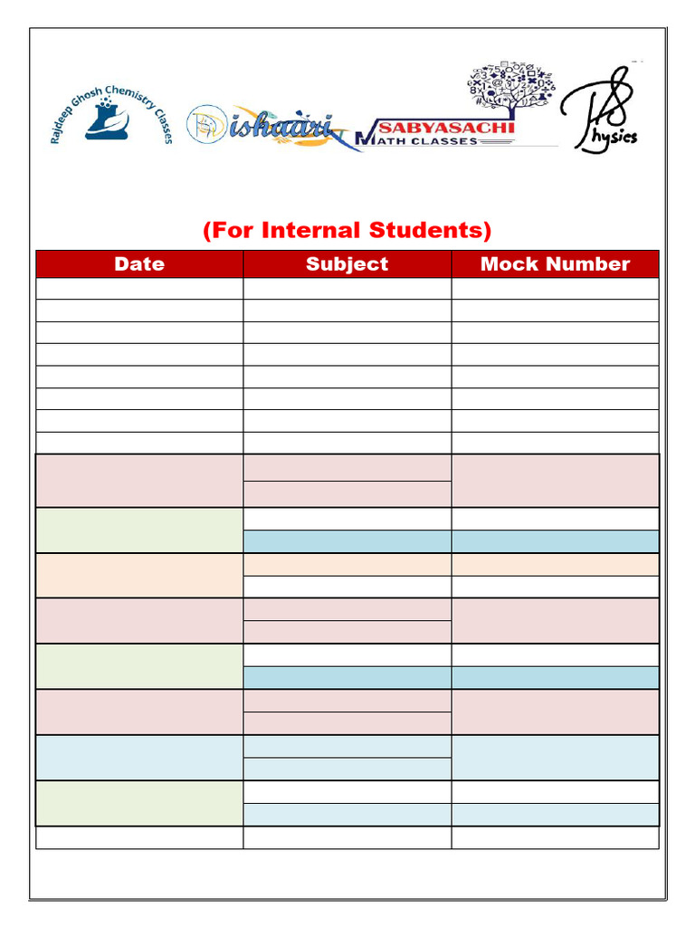 ICSE X Mock Schedule - 2024-25-1 | PDF