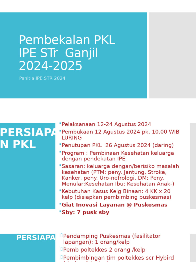 Pembekalan PKL IPE STR Ganjil 2024-2025 | PDF