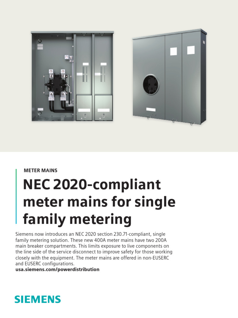 Siemens Meter Mains 1 Phase Usa Drawings | PDF | Electrical Equipment ...