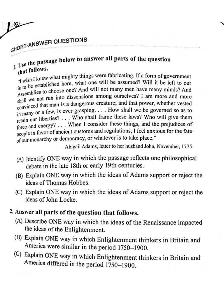 Unit 5 SAQ Set (Full) | PDF