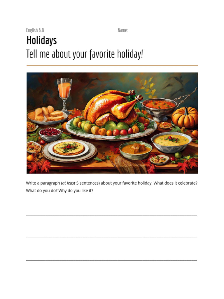 Thanksgiving Assignment | PDF