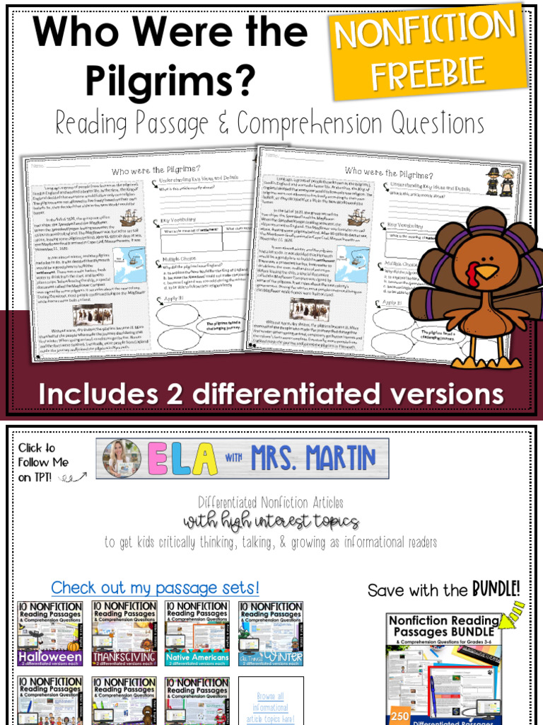 Reading Passage & Comprehension Questions: Includes 2 Differentiated ...