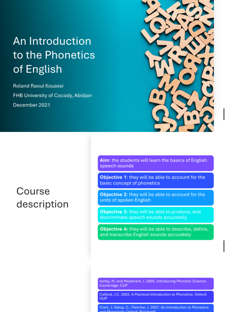 102 Course Phonetics l1 Dec 2021 | PDF | Phonetics | Speech