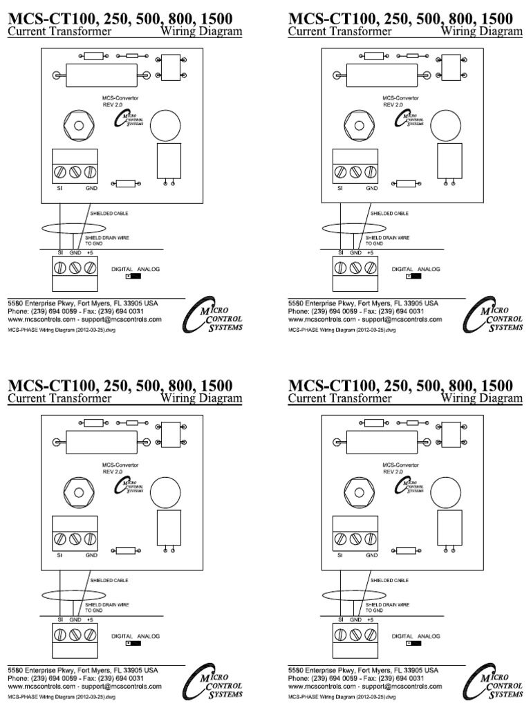 MCS-CT100, 250, 500, 800, 1500 Wiring Diagram | PDF