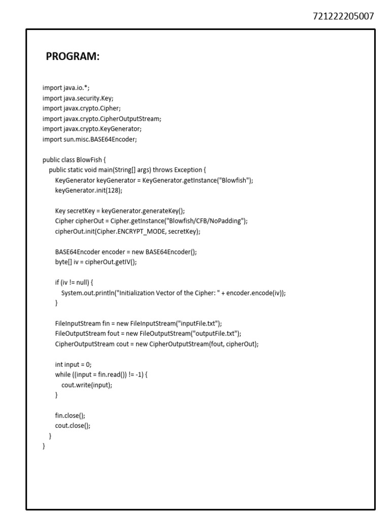 Java Blowfish and MD5 Encryption Examples | PDF | Computing | Computer ...