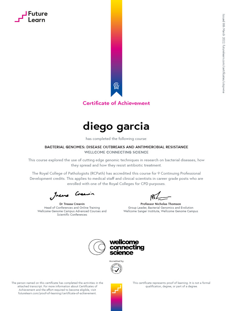 Introduction-To-bacterial-genomics Certificate of Achievement Utspwne ...