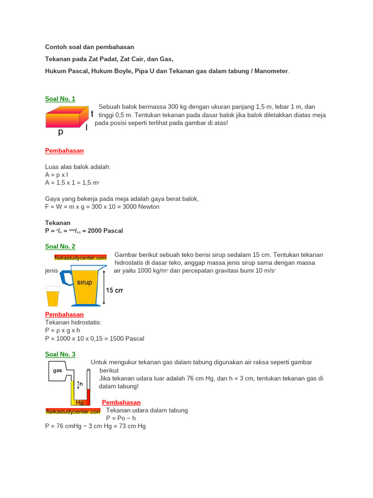 Latihan Soal IPA BAB TEKANAN | PDF