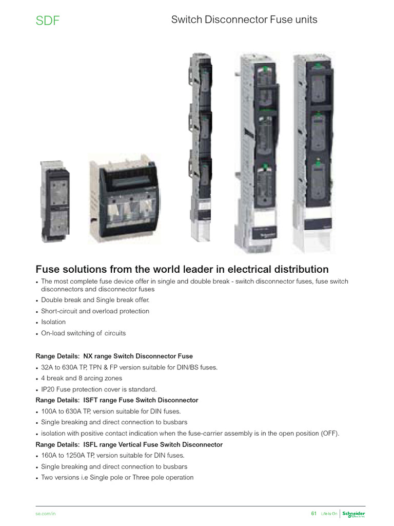 Switch Disconnector Fuse Units: Fuse Solutions From The World Leader in Electrical Distribution ...